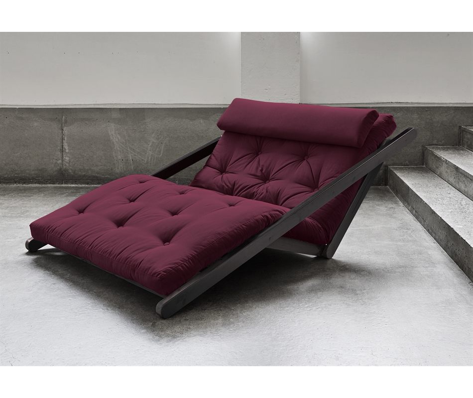 Divano letto futon/chaise longue Figo Nero - Zen - Vivere Zen