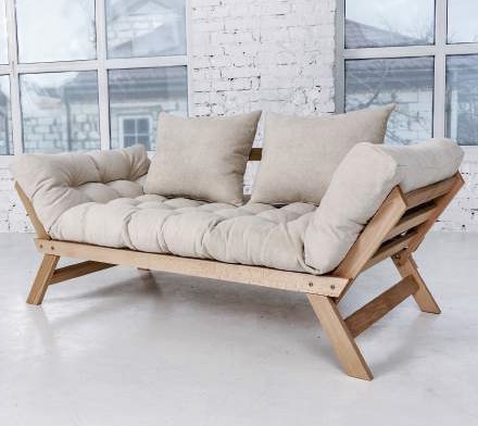 Divano letto futon Nova Naturale/Noce - Vivere Zen