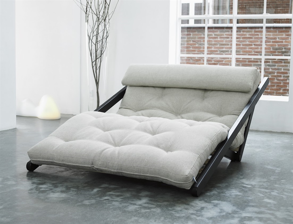Divano letto futon/chaise longue Figo Nero - Zen - Vivere Zen