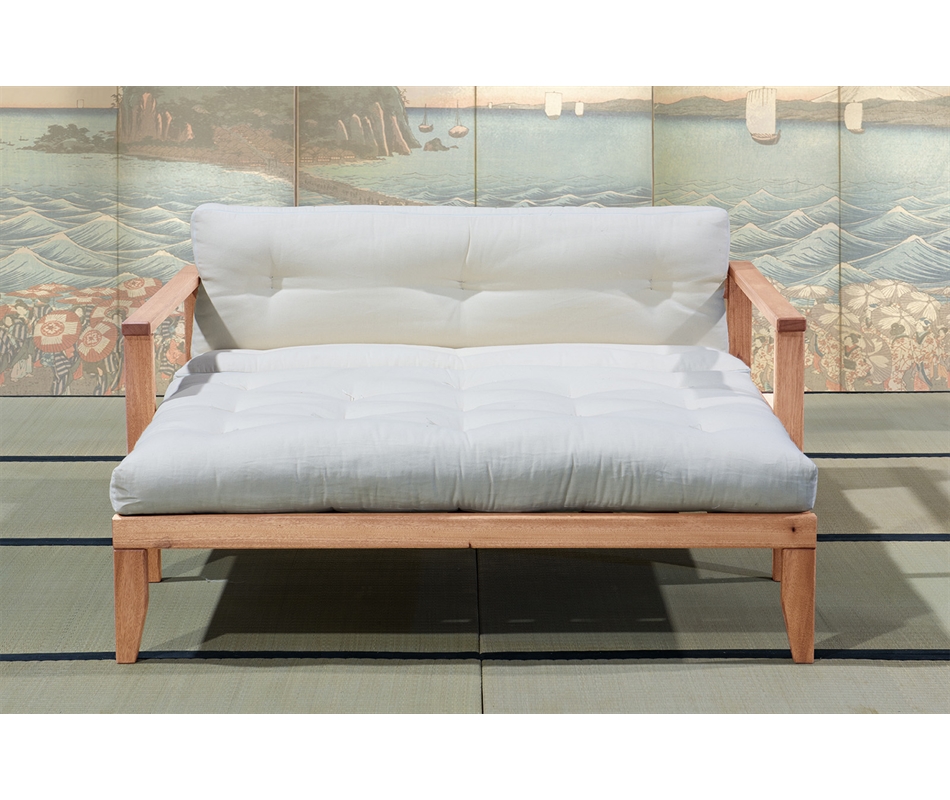 Divano letto in legno artigianale con futon - Edera - Vivere Zen
