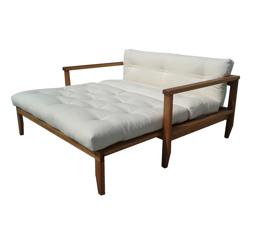 Divano letto in legno artigianale con futon - Edera - Vivere Zen