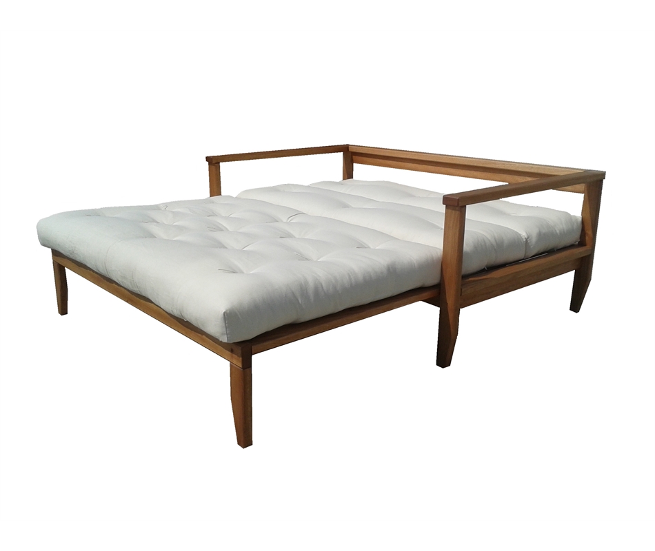 Divano letto in legno artigianale con futon - Edera - Vivere Zen