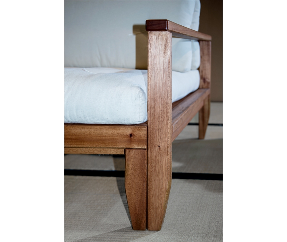 Divano letto in legno artigianale con futon - Edera - Vivere Zen