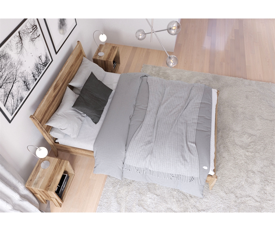 Letto in legno massiccio di Rovere - Foglia - Vivere Zen